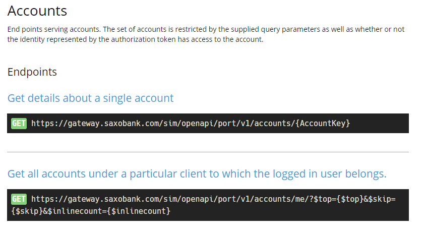 Saxo Bank Developer Portal